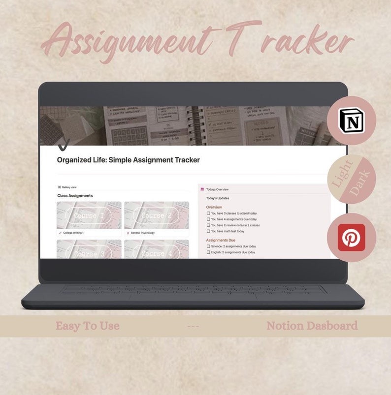 Notion Template - Assignment Tracker, Student Table, Course Planner ...