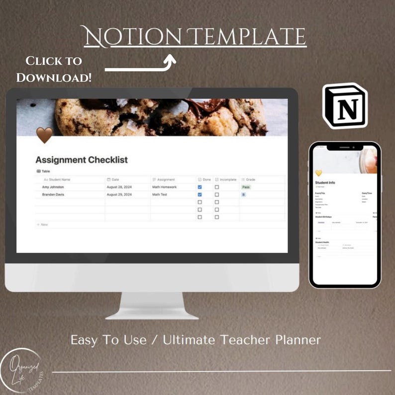 Notion Teacher Planner Template: Lesson Plans, Student Tracker (digital ...