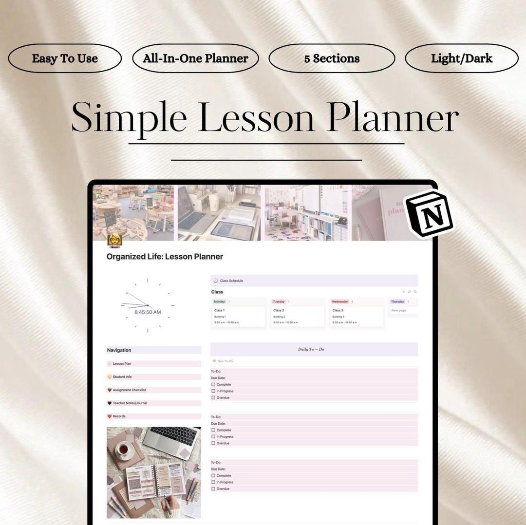 Teacher Notion Template | Lesson Planner Dashboard | Academic & School ...
