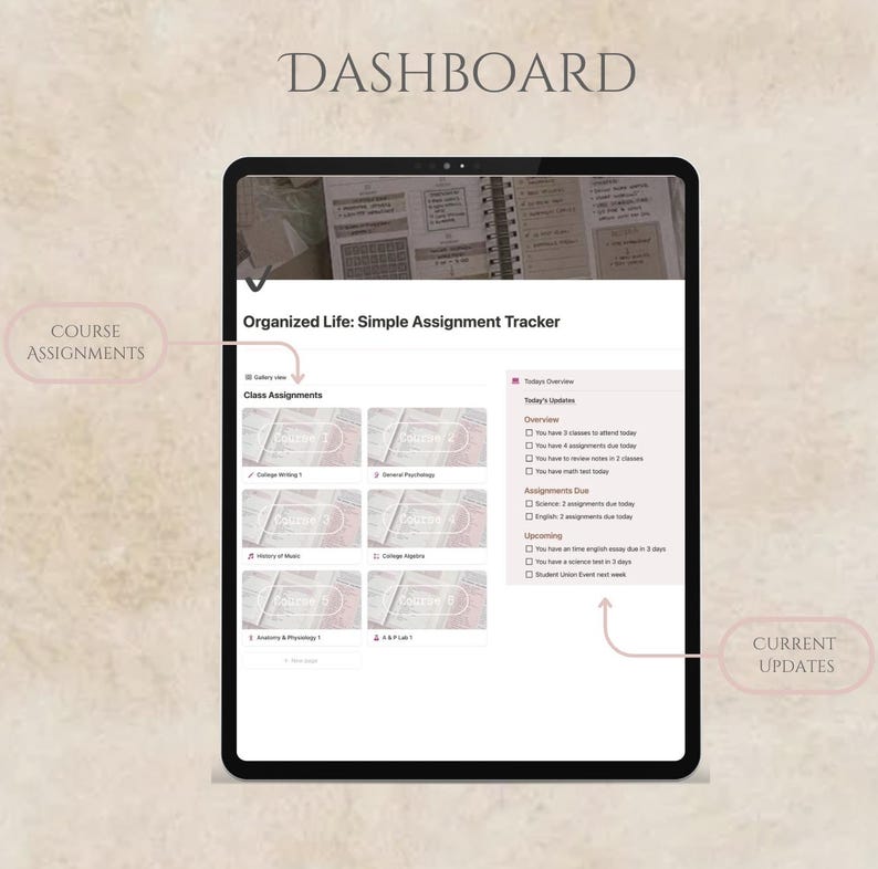 Notion Template - Assignment Tracker, Student Table, Course Planner ...