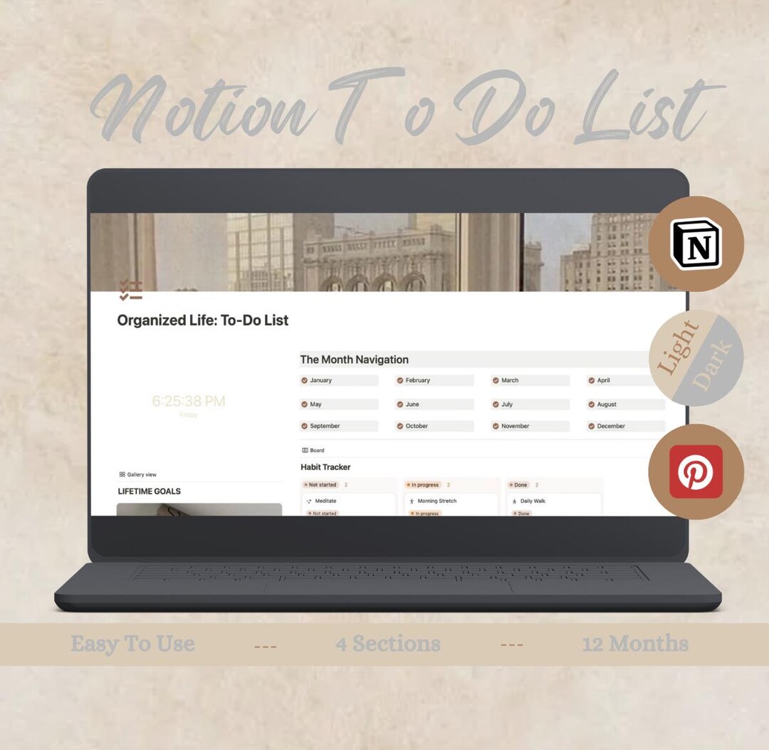 To Do List Notion Lifetime Goals Daily Check List Productivity Planner ...