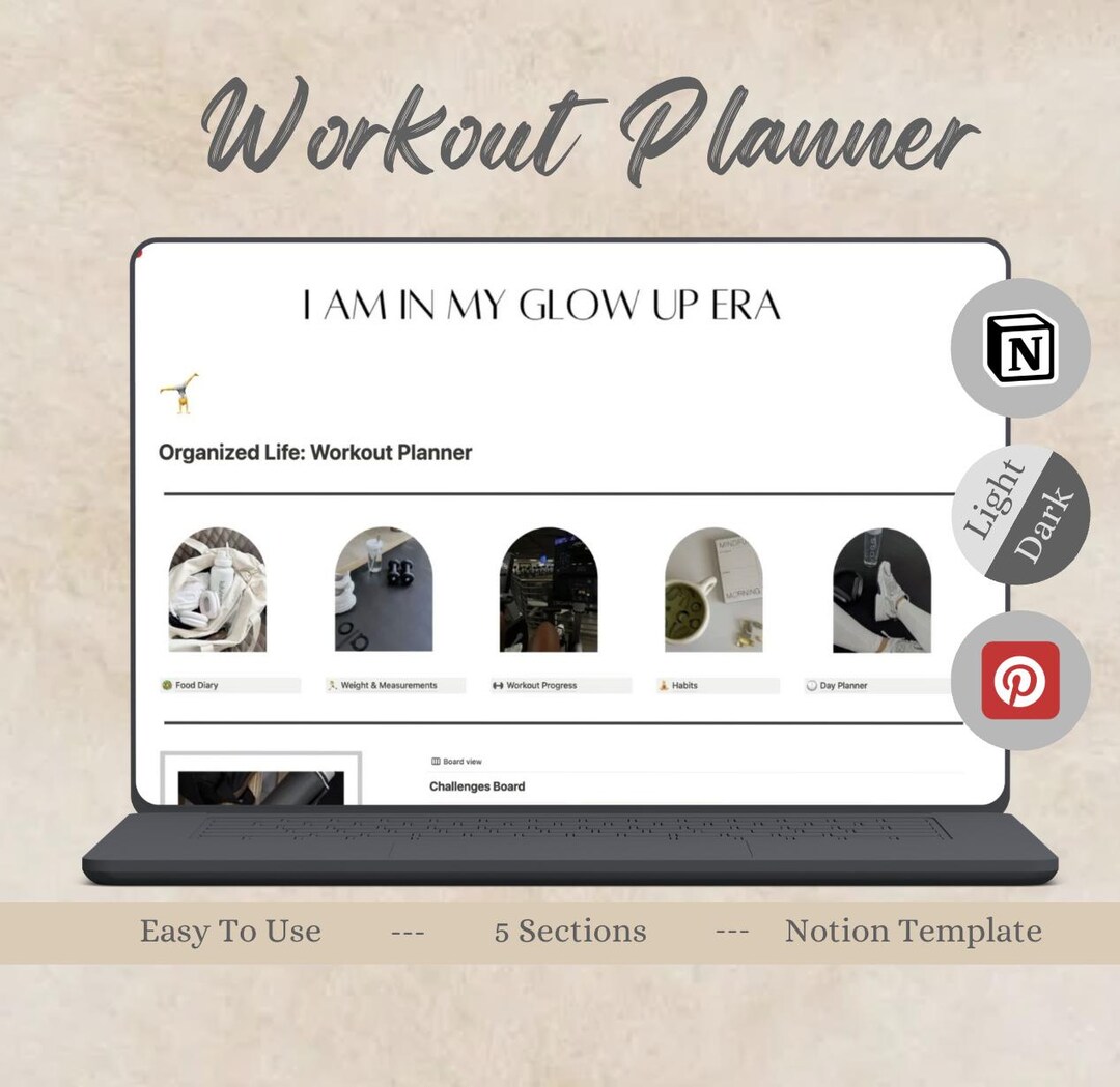 Notion Template - Workout Planner, Gym Workout Plan, Meal and Workout ...