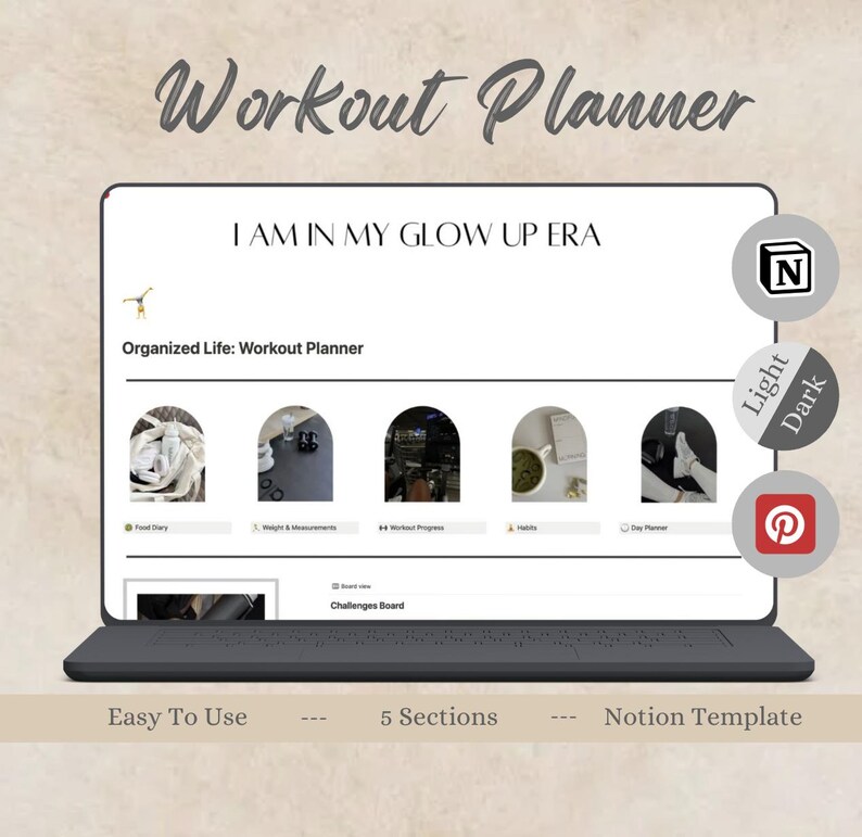 Notion Template - Workout Planner, Gym Workout Plan, Meal and Workout ...