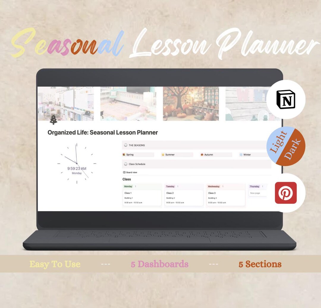 Lesson Planner Template Notion Template Lesson Plan for Teachers Course ...