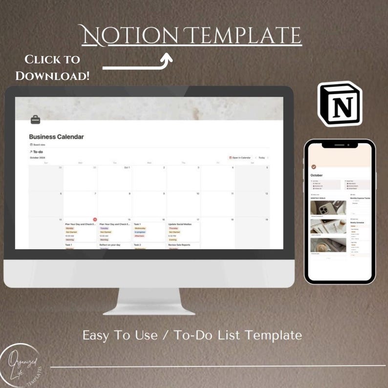 Notion To-do List Template: Productivity Planner, Task Tracker (digital ...