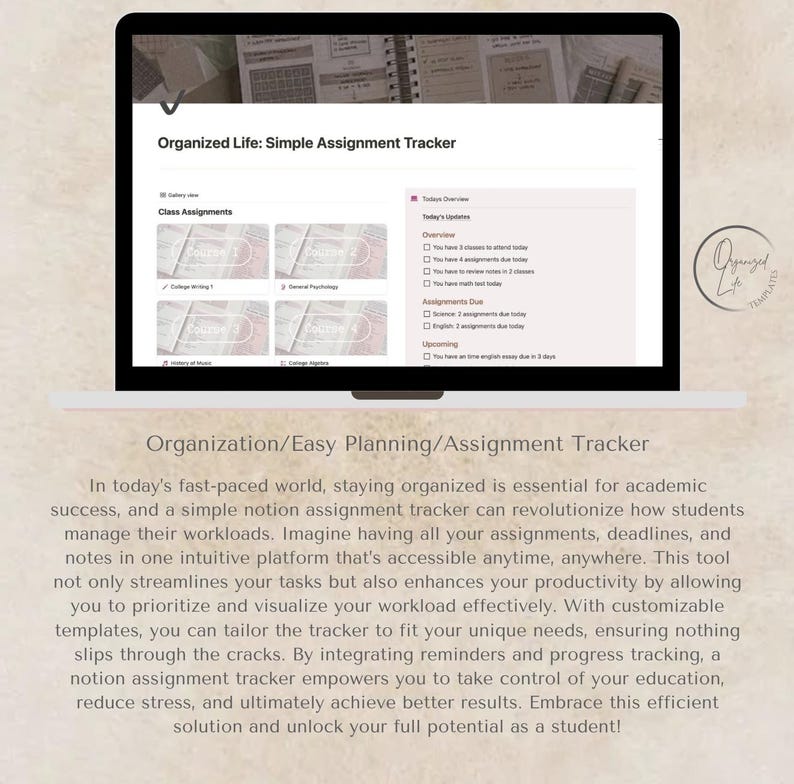 Notion Template - Assignment Tracker, Student Table, Course Planner ...