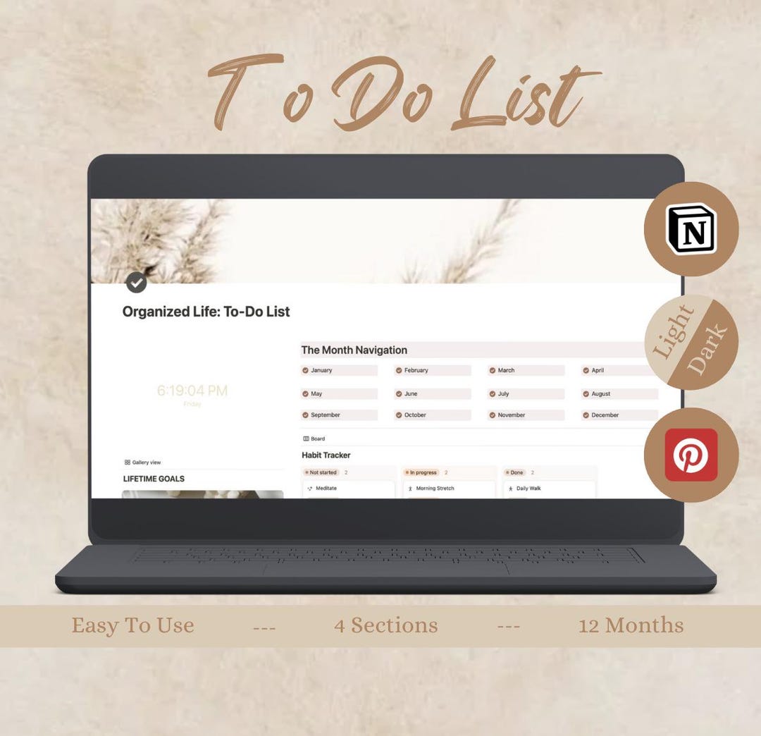 Notion Template - to Do List Notion, Online to Do List, Check List ...