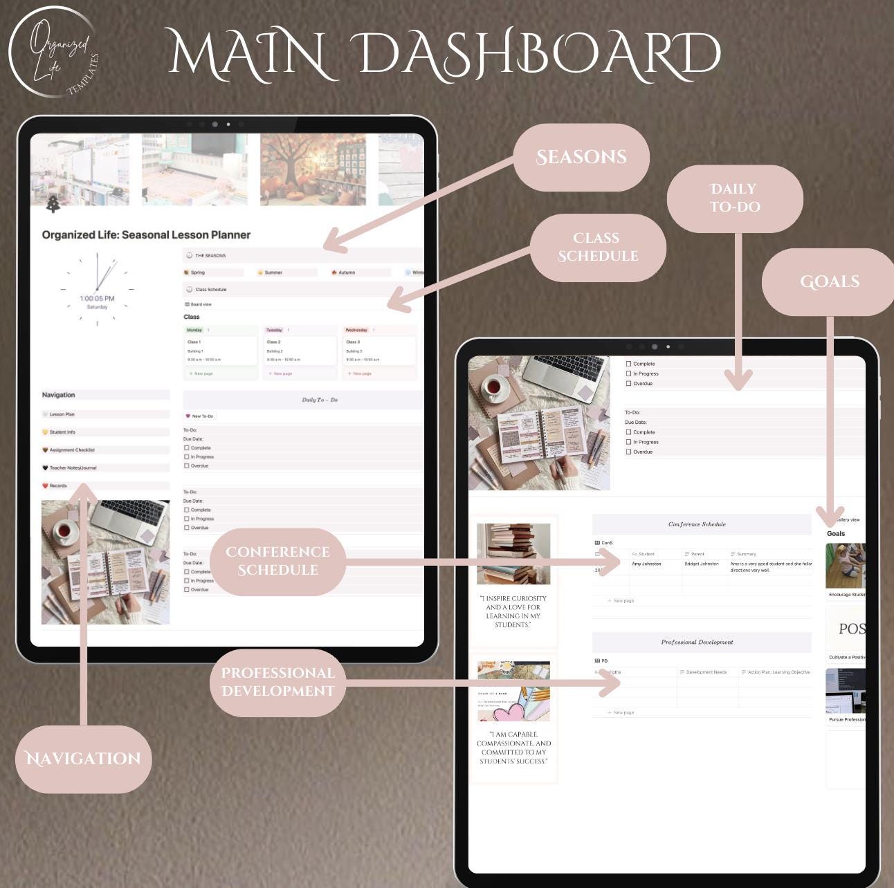 Notion Teacher Planner Template: Lesson Plan Dashboard (digital ...