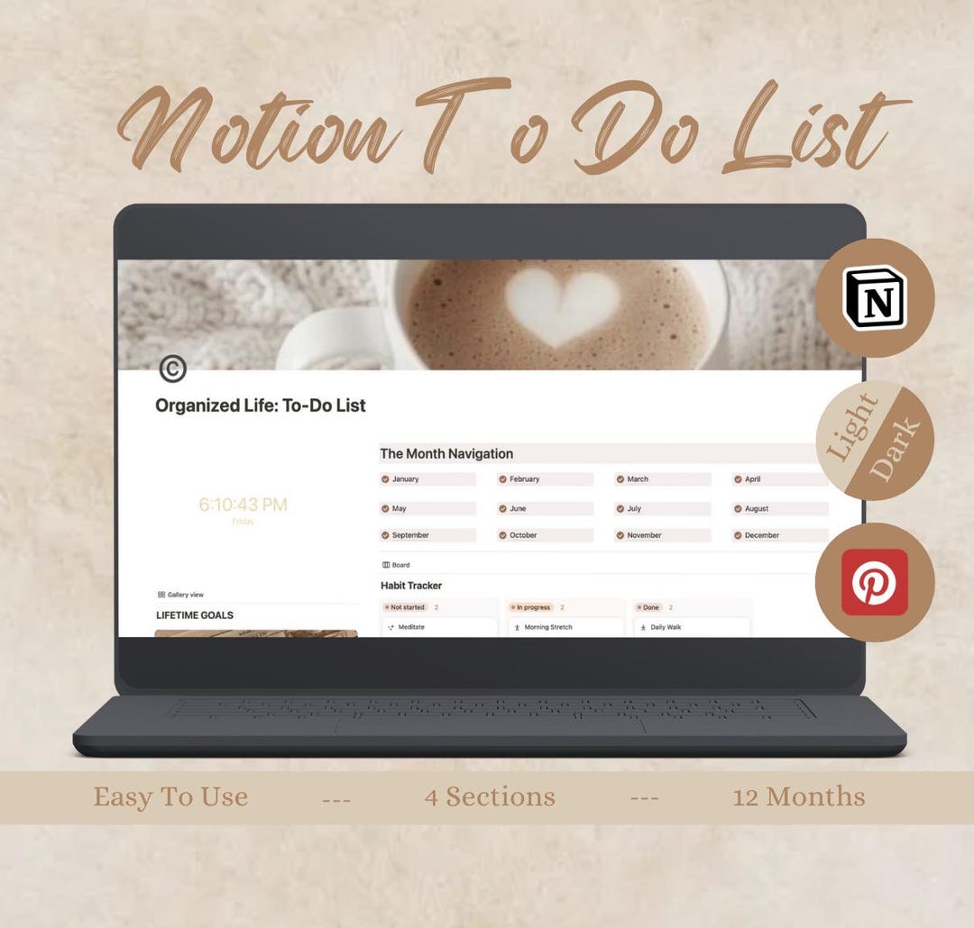 Notion Template - to Do List Notion, Online to Do List, Check List ...
