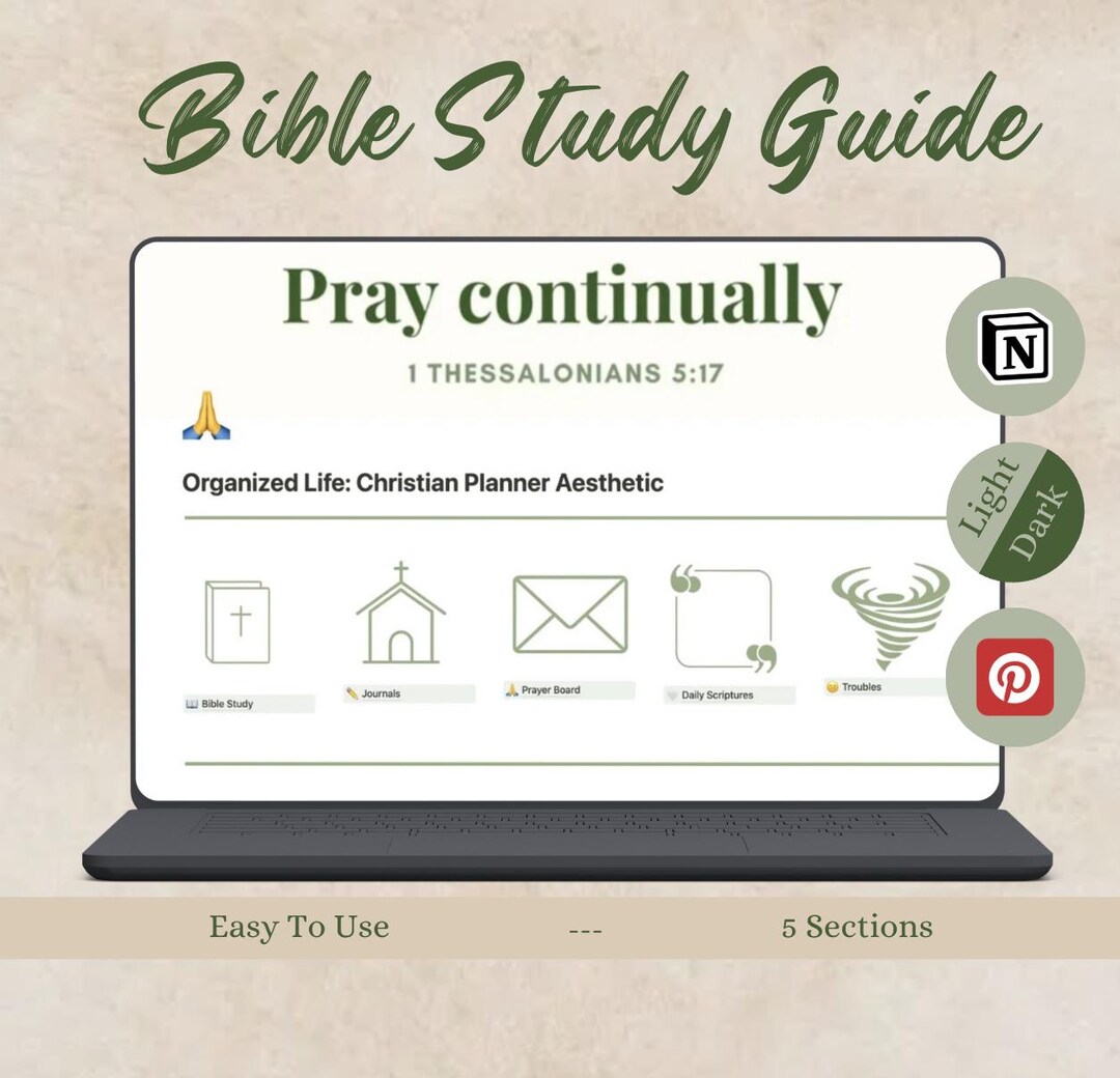 Bible Study Guide Notion Templates Christian Planner Prayer Request ...