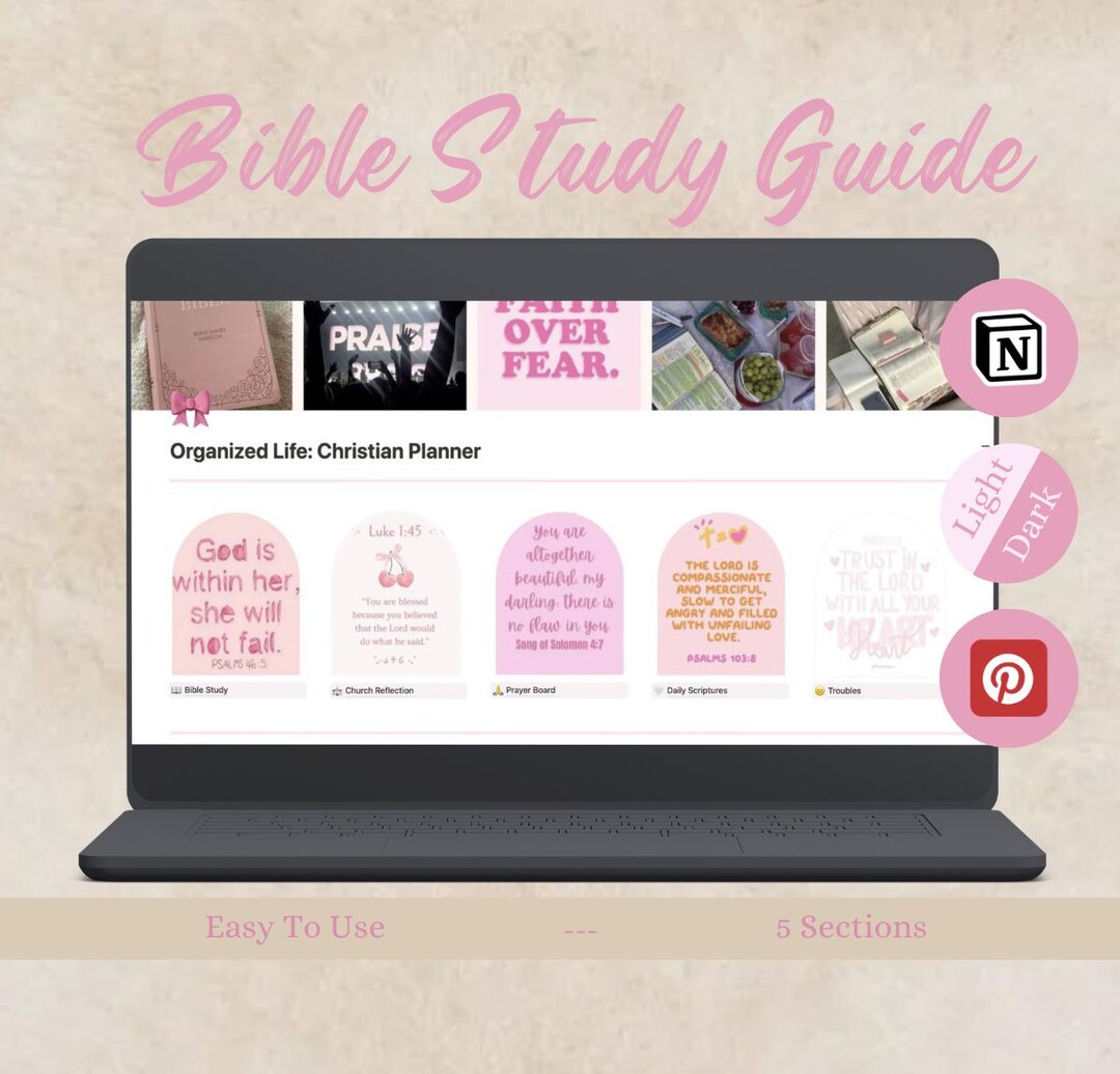 Notion Bible Study Template: Christian Planner, Prayer Journal (digital Download - Etsy