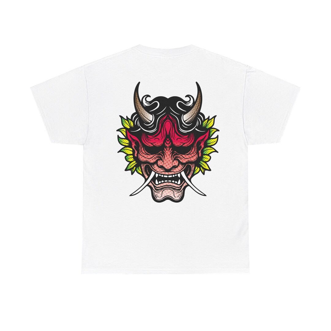 Japanese Red Demon Mask T-shirt, Oni Mask, Hannya Mask - Etsy