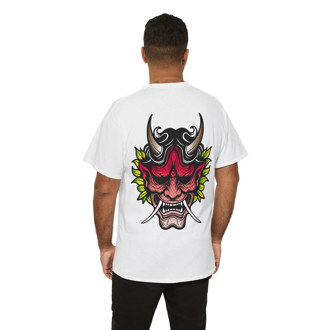 Japanese Red Demon Mask T-shirt, Oni Mask, Hannya Mask - Etsy