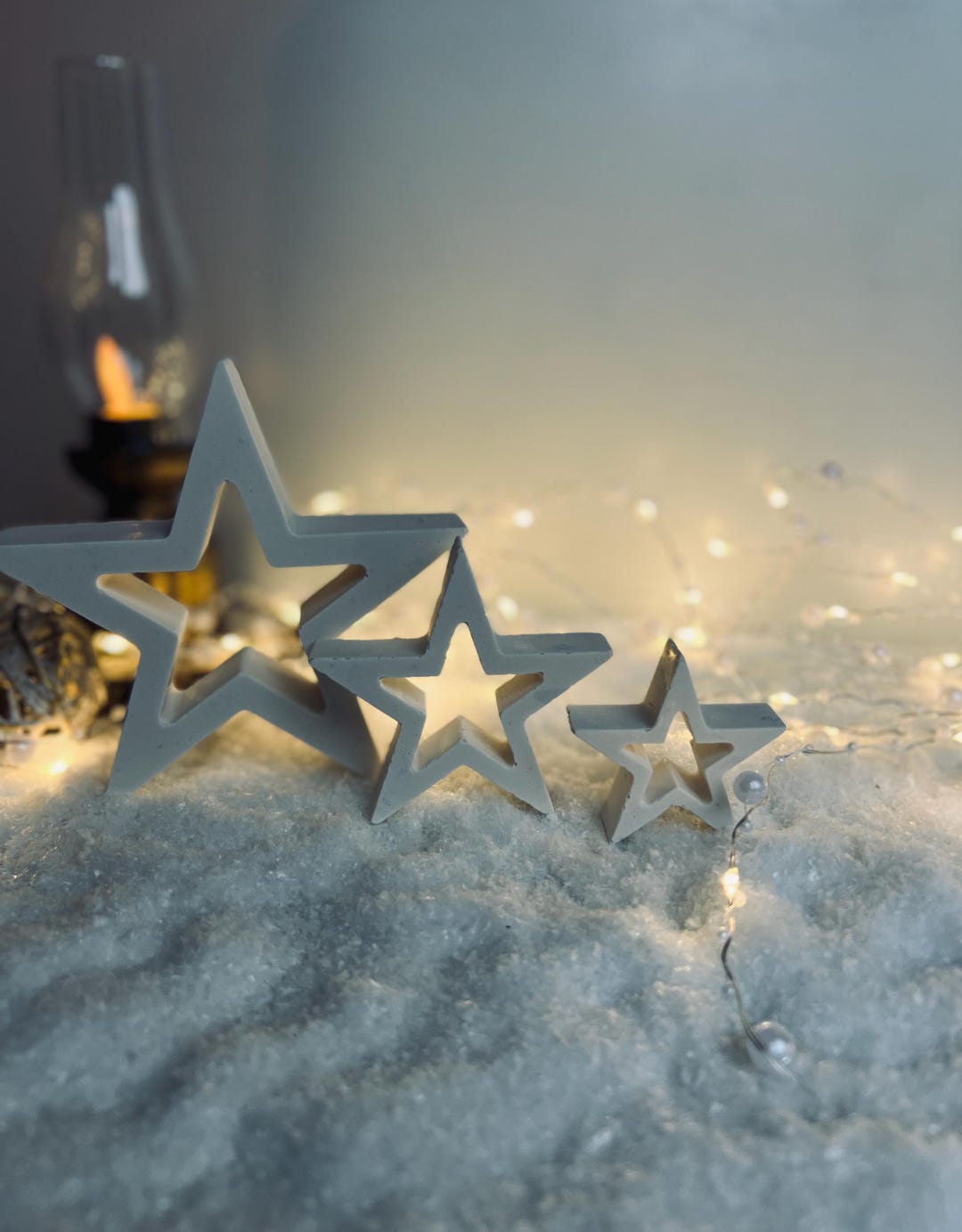 Mantelpiece Jasmonite Star Set ,christmas Decoration,winter Homedecor ...