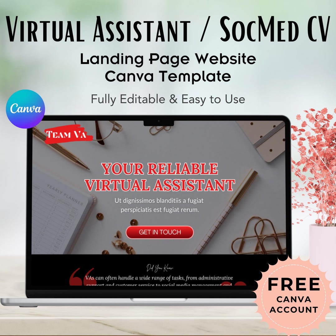 Virtual Assistant Canva Website Template, Service Proposal Landing Page ...
