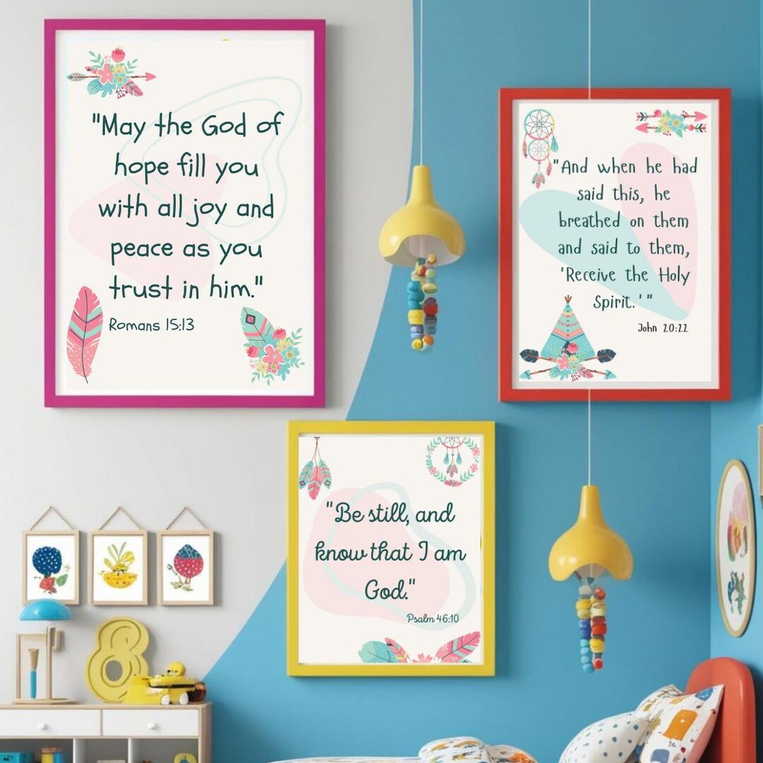 Boho-inspired Bible Verse Wall Art | Daily Encouragement | Positive ...