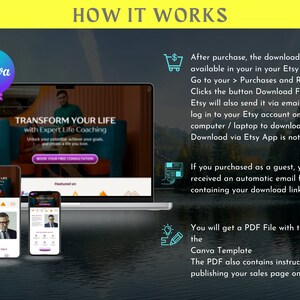 Harrison Coaching Canva Website Canva Website Template Landing Page Coaching Website Sales ...