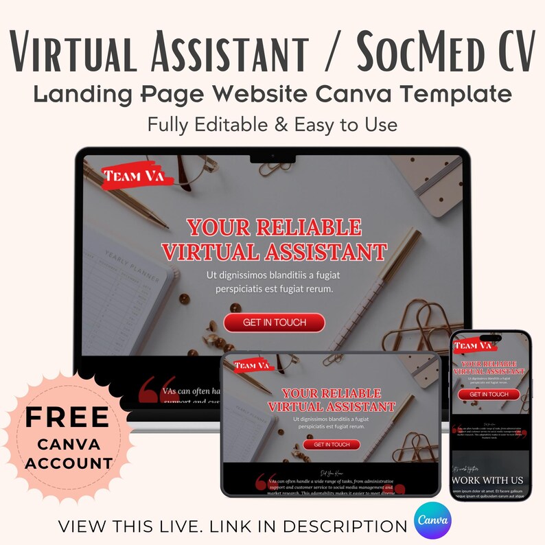Virtual Assistant Canva Website Template, Service Proposal Landing Page ...