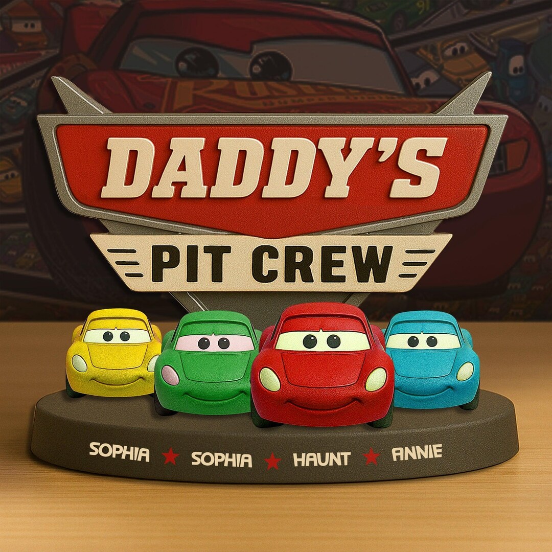Cars Dad Shaped Plaque, Custom Name Daddy Cars Acrylic Plaque ...