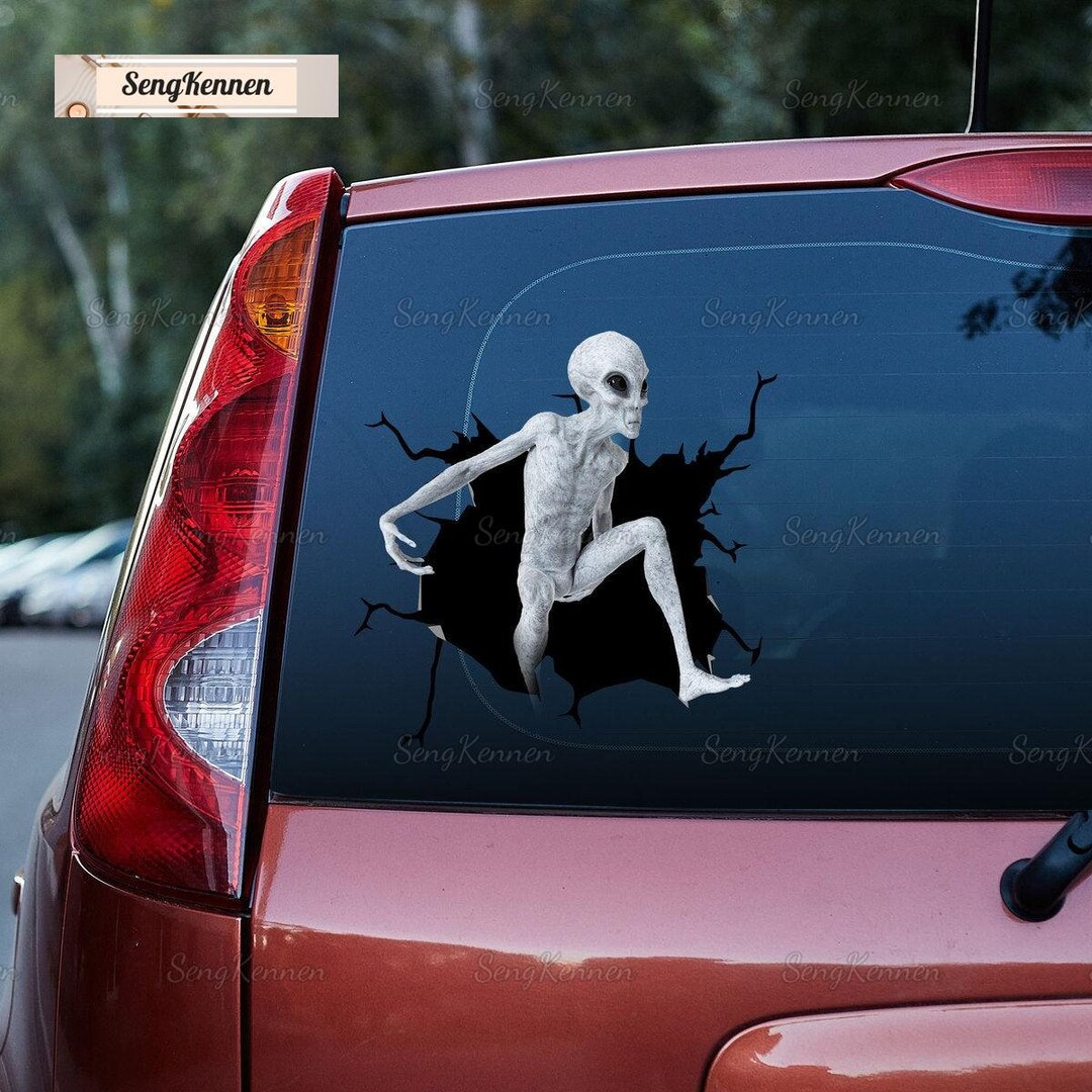Alien Stickers, Humanoid Alien 3D Vinyl Car Decal Sticker, Tiny ...