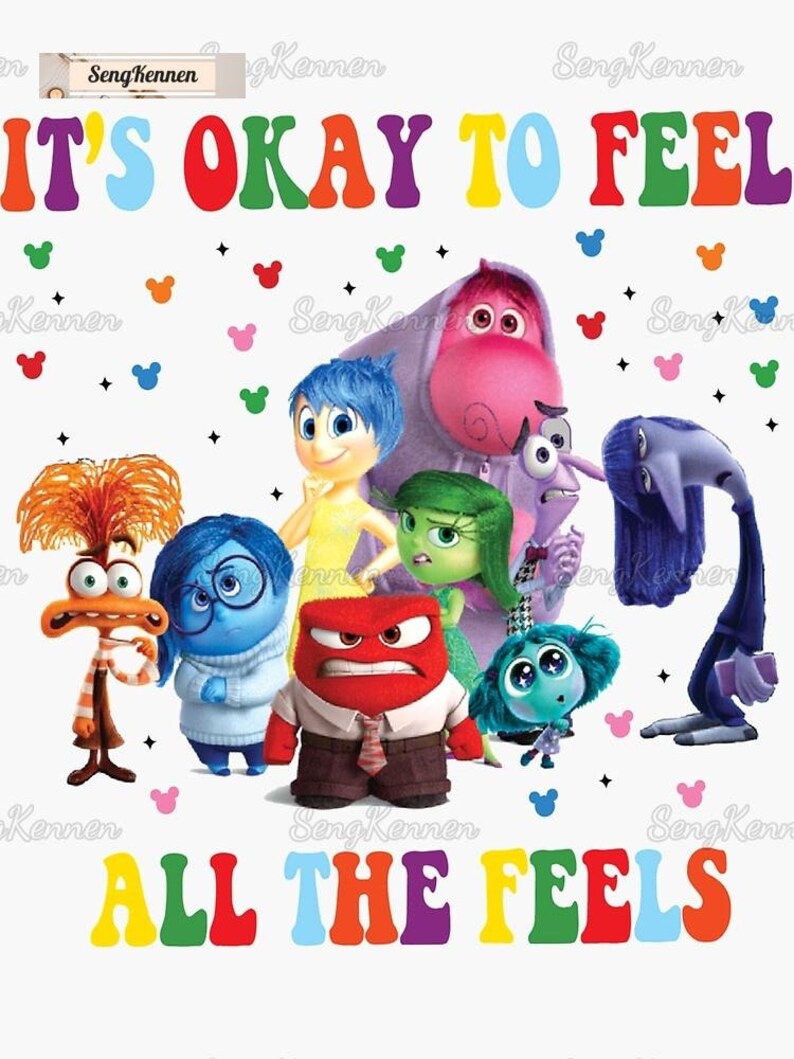 Inside Out 2 Sticker, It's Okay to Feel All the Feels Sticker, Inside ...