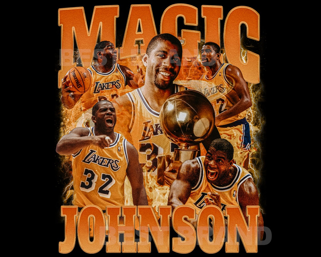 Magic Johnson Png RAP Bootleg T-shirt Design Digital File, 300 DPI, PNG ...