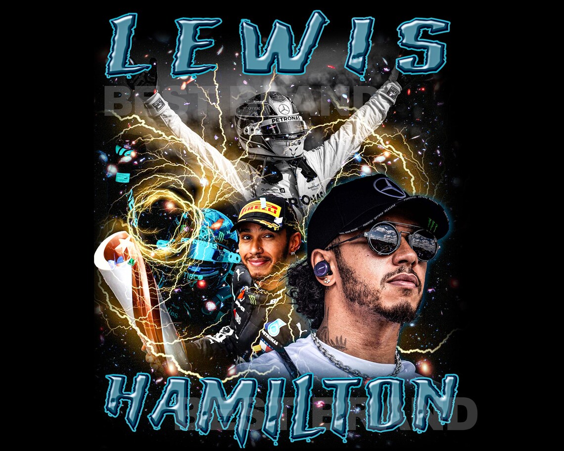 Lewis Hamilton PNG Formula 1 Racing Team Mercedes 90s Vintage X Bootleg ...