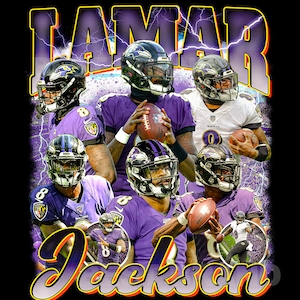 LAMAR JACKSON T Shirt Design. PNG Digital 4500x5100 Px. Ravens Football ...