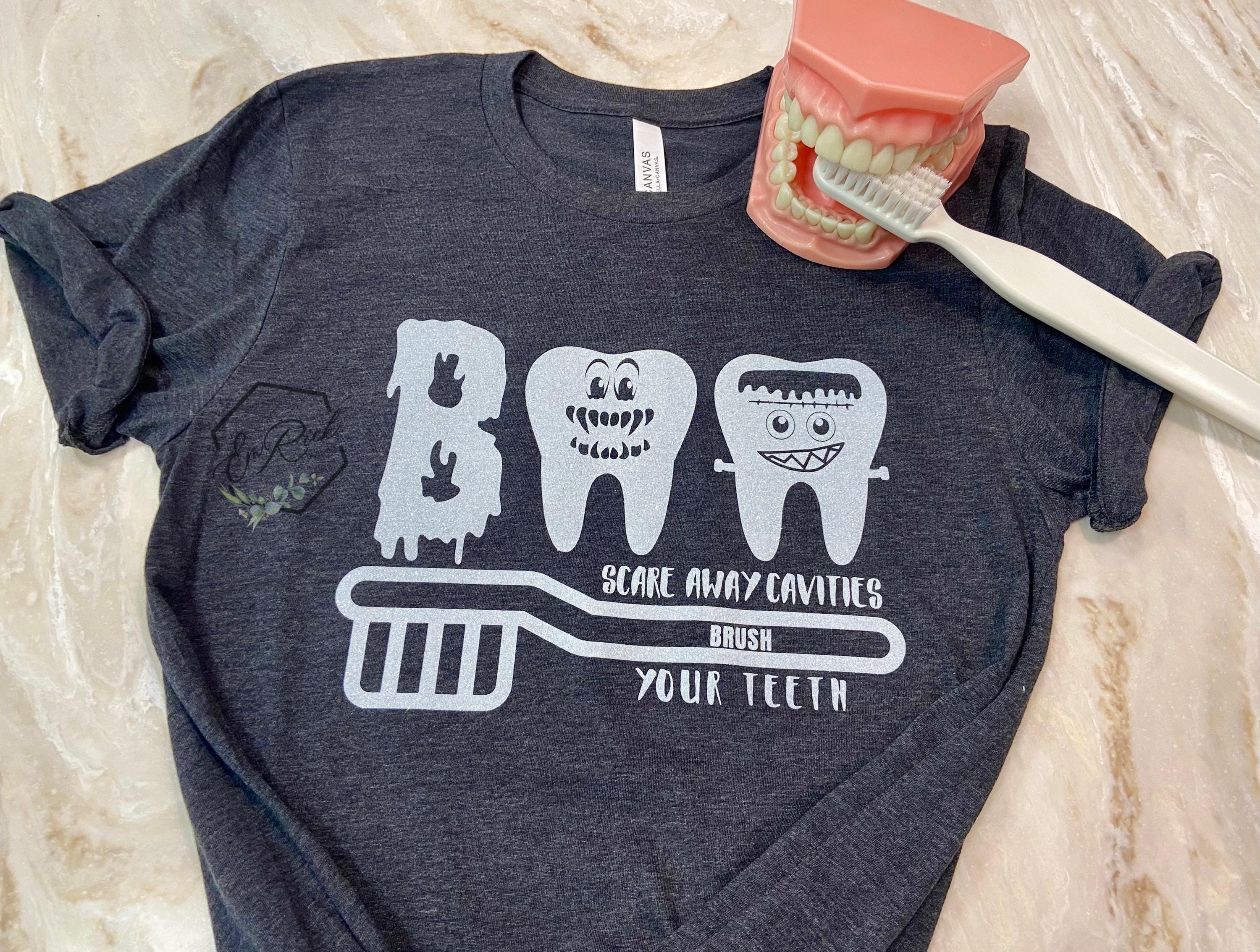 BOO Scare Away Cavities Brush Your Teeth T-shirt Dental Office ...