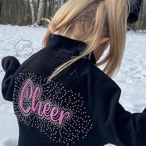 Rhinestone Cheer Zip-up Sweater: Personalized Cheerleading Warm-up - Etsy