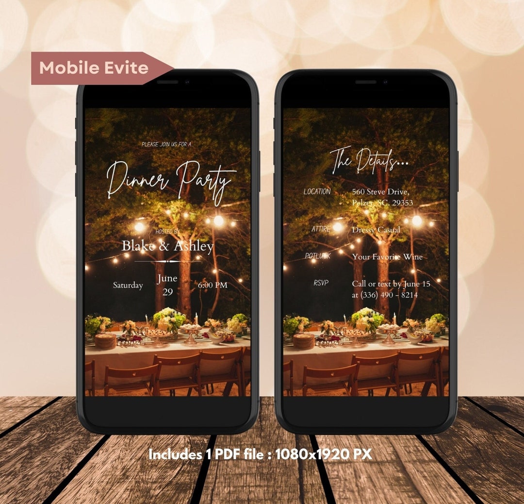 Dinner Party Invitation for Any Occasion (mobile Evite) - Etsy