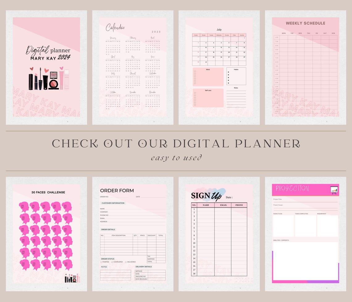 Mary Kay Digital Planner 2024-2025 | Skincare & Income Tracker (digital ...