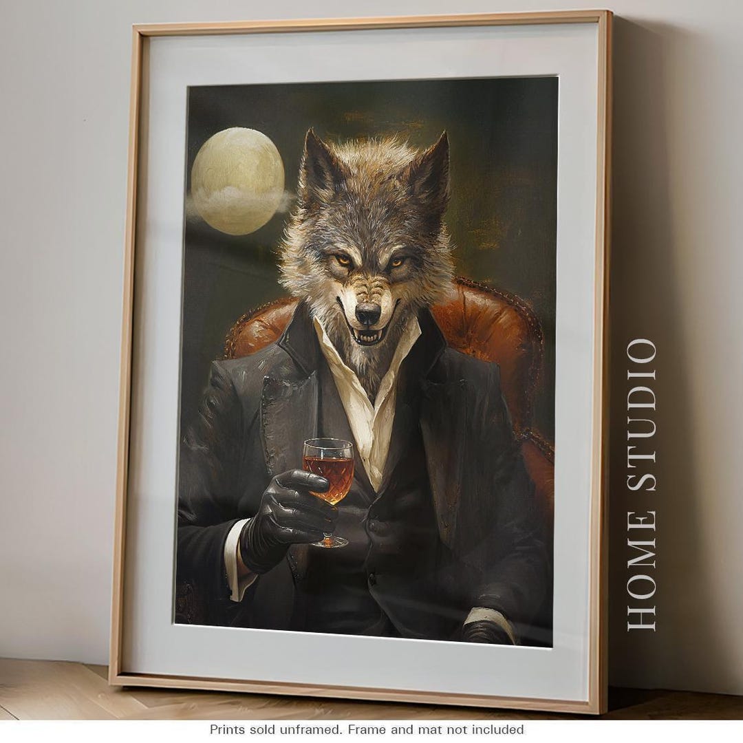 Werewolf Lounge Portrait Print - Gothic Horror Bar Art, Halloween ...