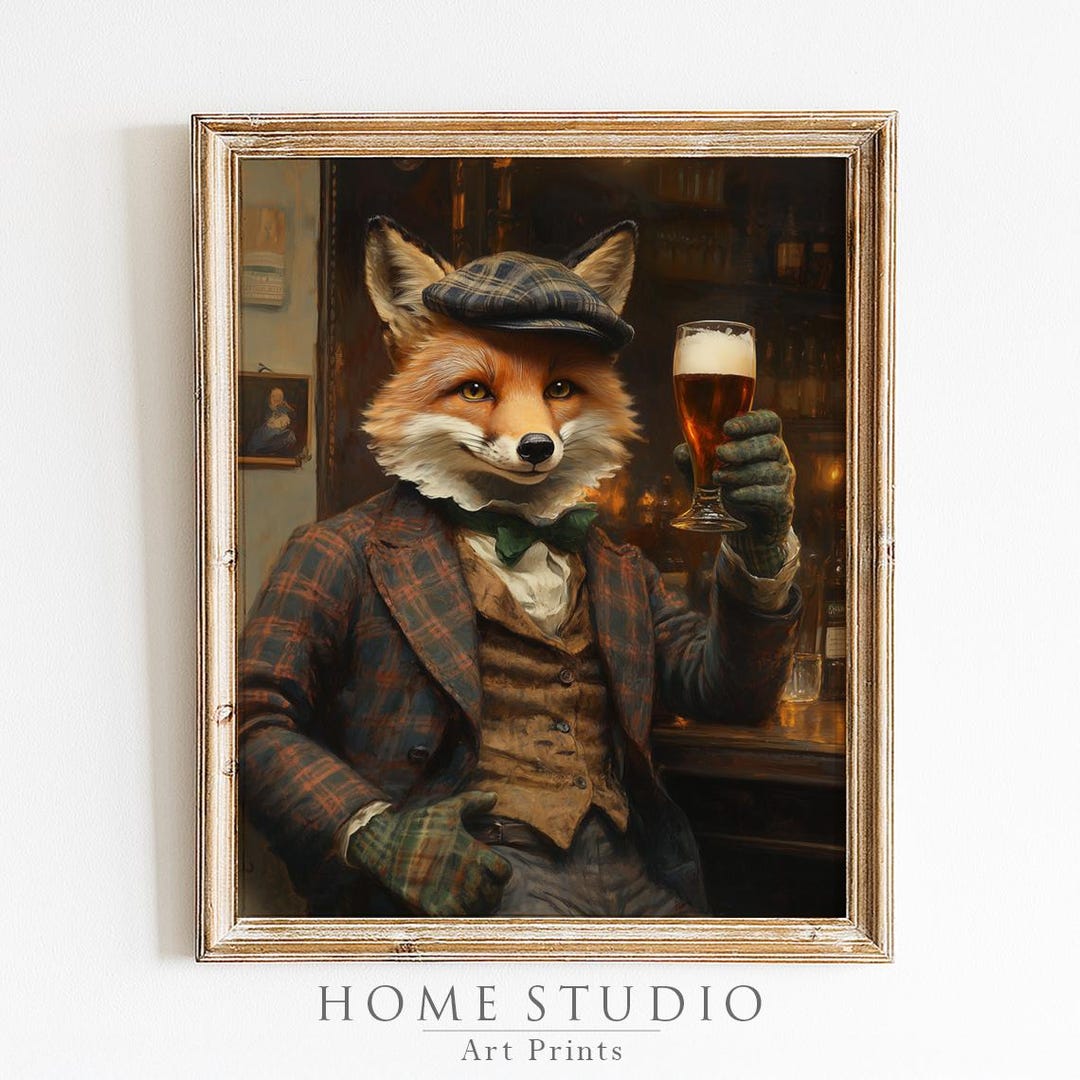 Irish Fox Victorian Portrait Art Print Unframed Ireland Beer Wall ...