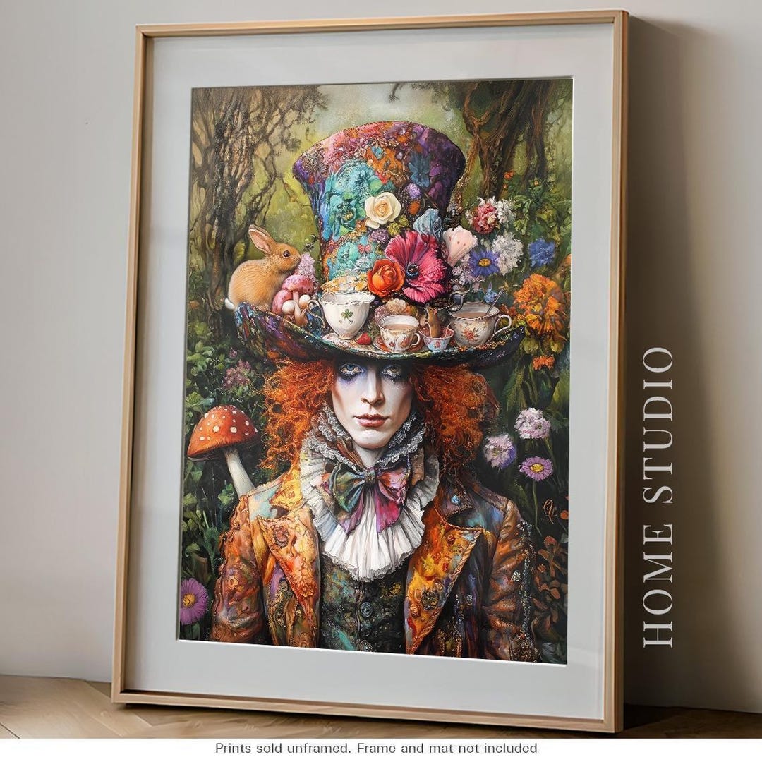 Mad Hatter Art Print - Wonderland Tea Party, Whimsical Wall Decor ...