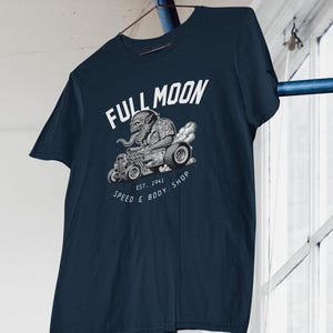 Wolf Man Horror Hot Rod Tshirt Werewolf Tee Drag Race Shirts Full Moon ...