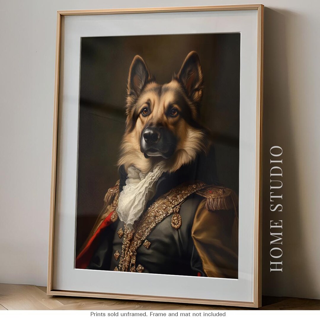 Regal German Shepherd Portrait – Noble Dog in Royal Victorian Attire ...
