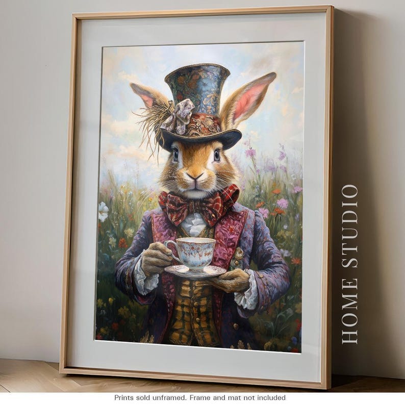 The March Hare as Mad Hatter Art Print Unframed Victorian Vintage ...