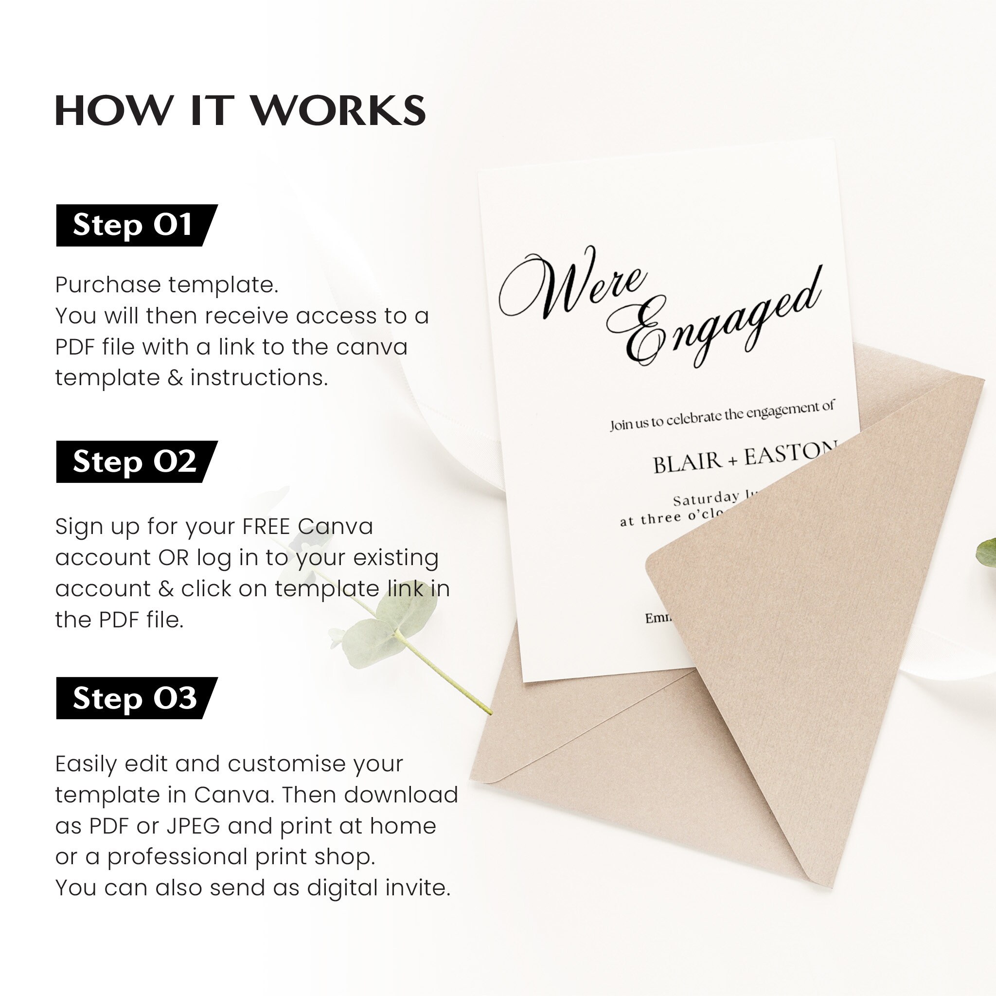 Surprise Engagement Proposal Invitation, Engagement Announcement ...