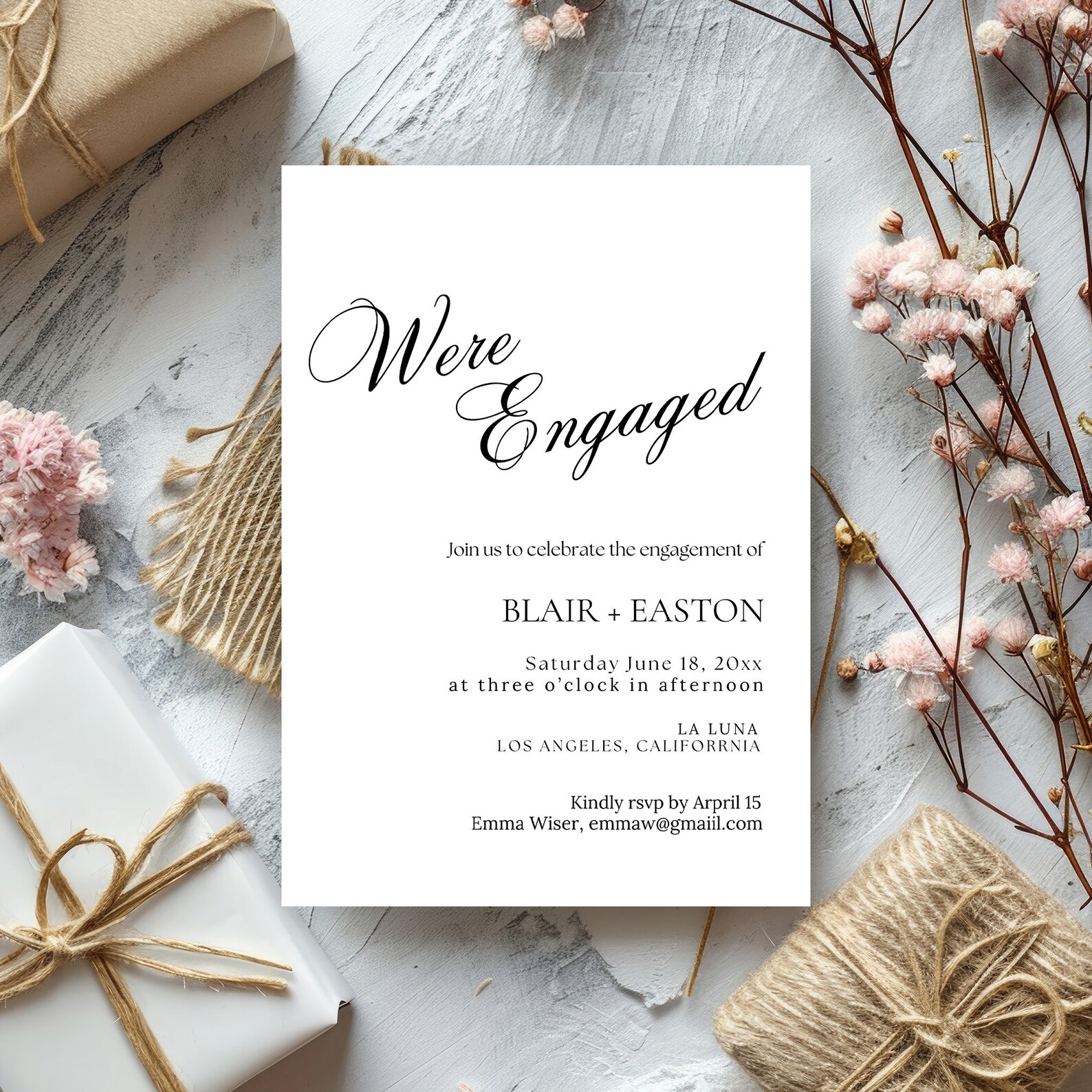Surprise Engagement Proposal Invitation, Engagement Announcement ...