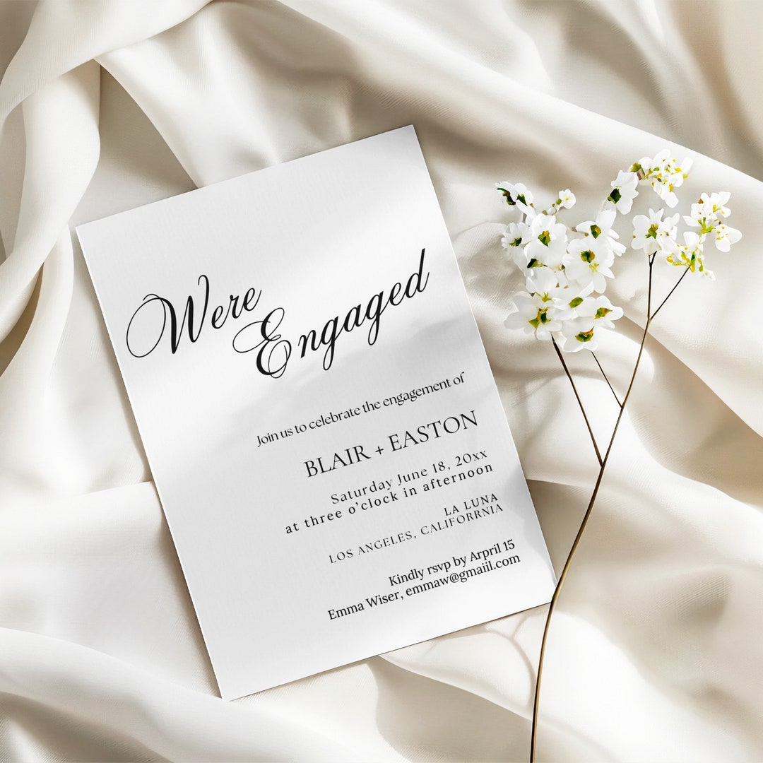 Surprise Engagement Proposal Invitation, Engagement Announcement ...