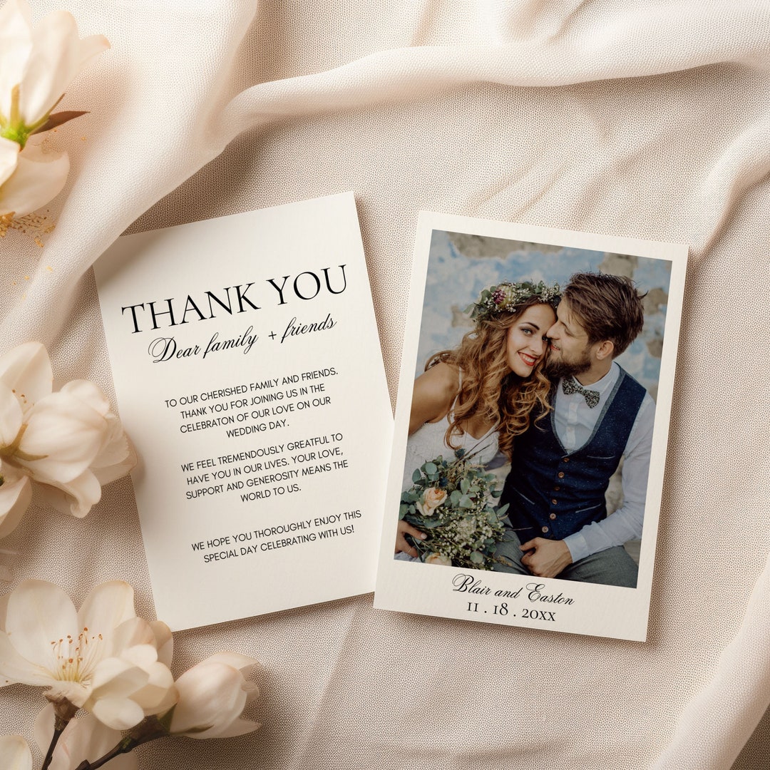 Eucalyptus Thank You Note After Wedding, Greenery Thank You Card Photo ...