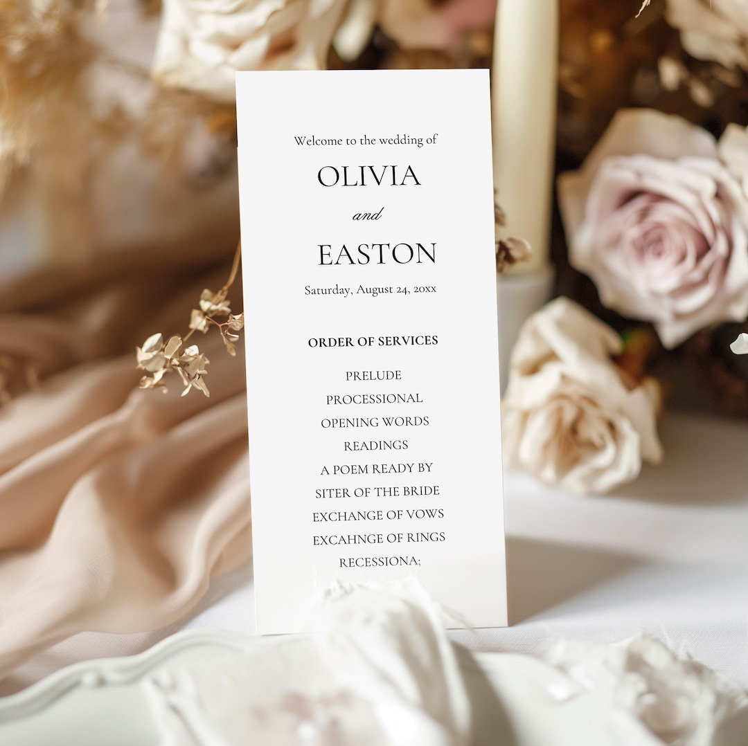 Wedding Itinerary Template CANVA Wedding Reception Itinerary, Modern ...