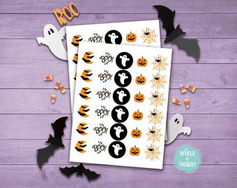 Halloween Round Stickers - Etsy