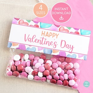 INSTANT DOWNLOAD Happy Valentine's Day Treat Bag Topper | Printable ...