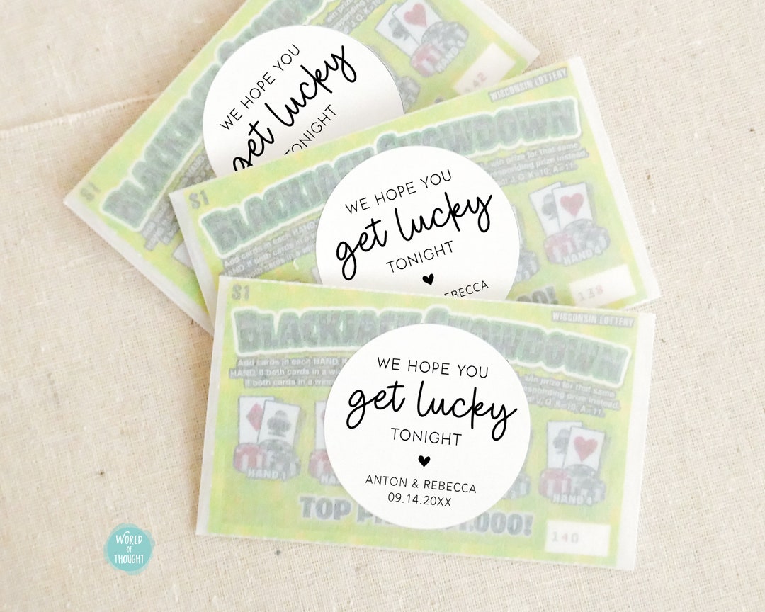 We Hope You Get Lucky Tonight Lotto Favor Stickers, Wedding Lotto ...