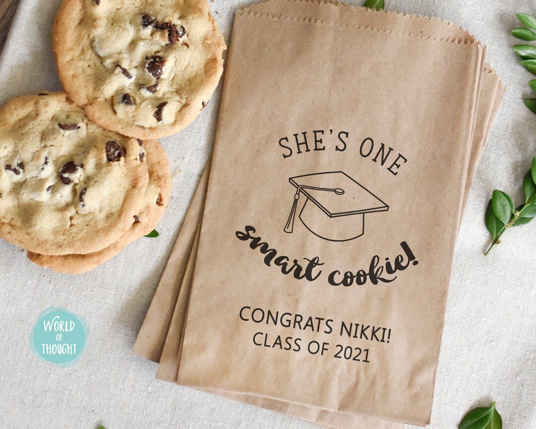 Graduation Favor Bag Custom Personalized Cookie Bags one Smart Cookie ...