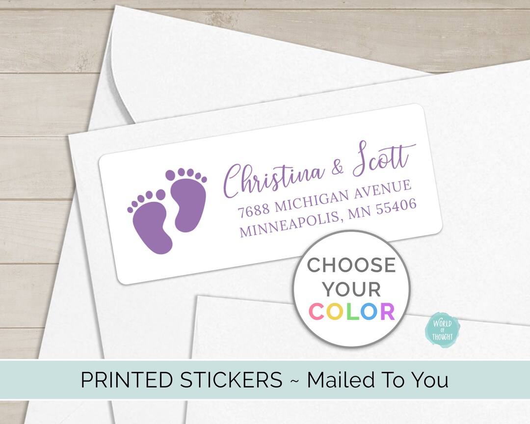 PRINTED Return Address Labels | Custom Personalized Stickers Printed ...
