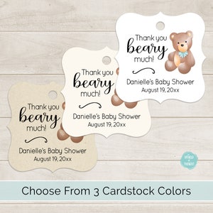 Personalized Blue Baby Boy Teddy Bear Gift Tags | Custom Finished 2 ...