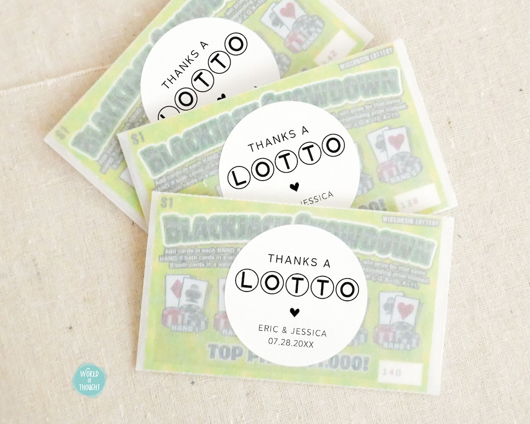Thanks A Lotto Favor Stickers, Wedding Lotto Ticket Favor Stickers ...